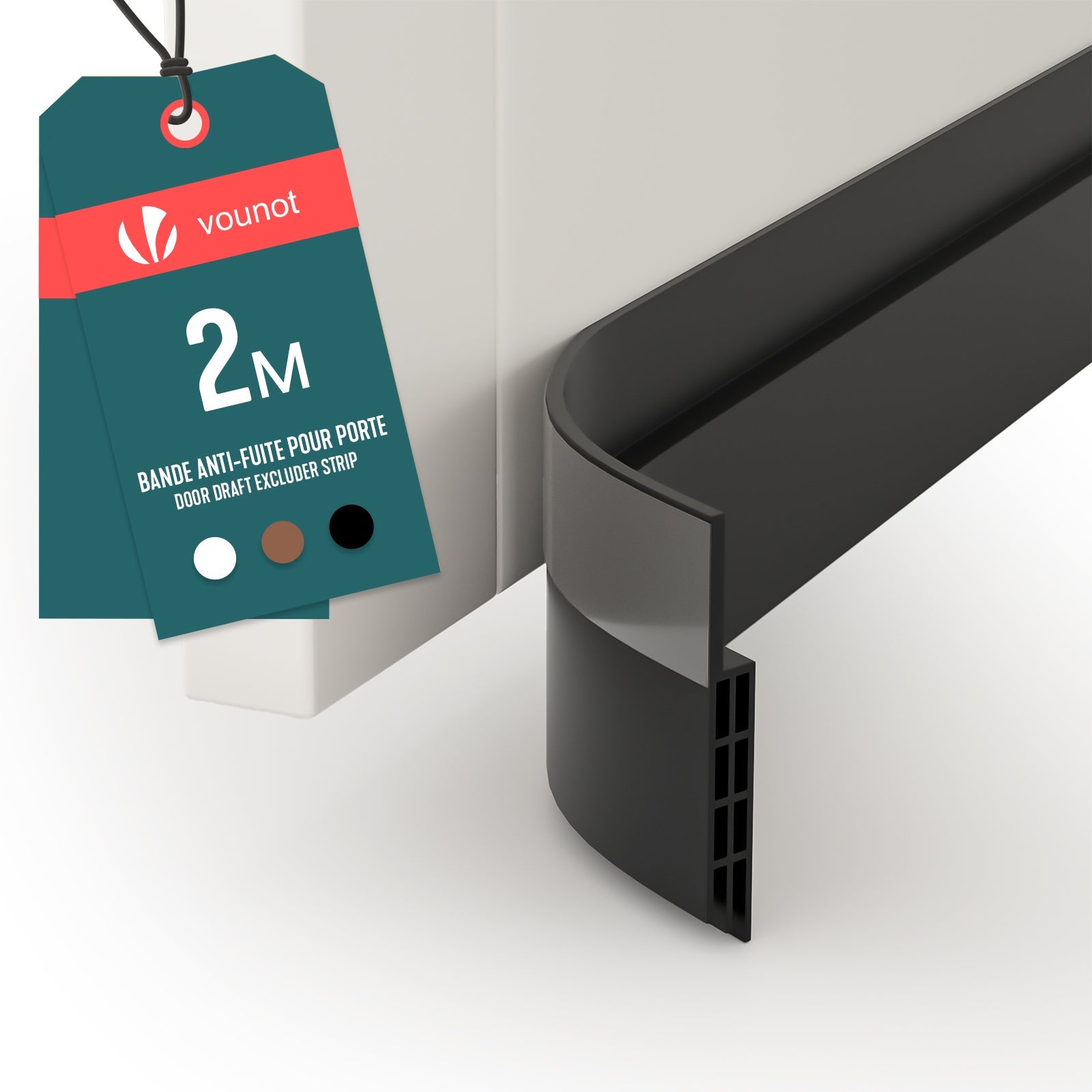 Bas de porte isolant 200cm découpable - Boudin de porte coupe-froid ...