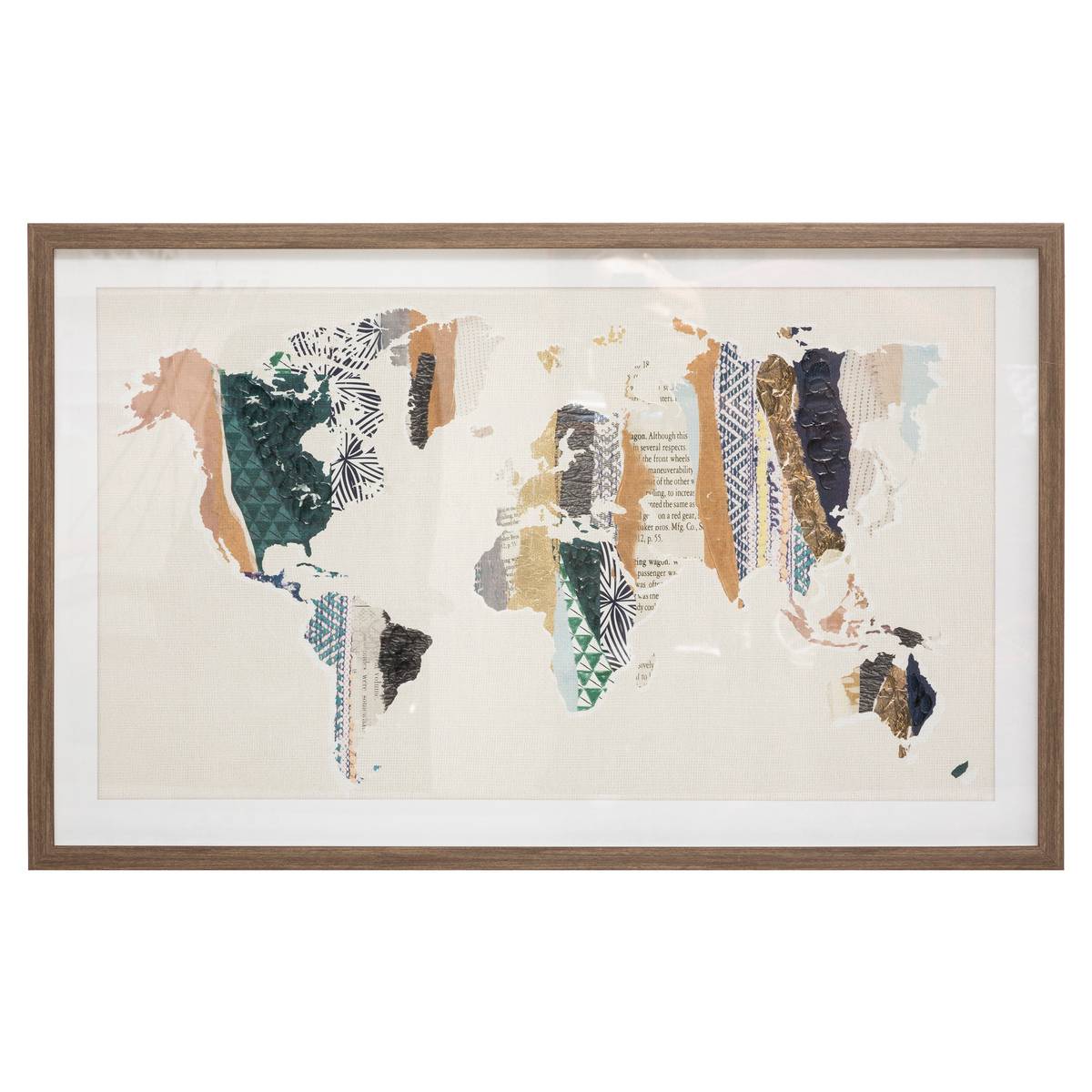 Cadre "Monde" sous verre 80x50 cm - Atmosphera créateur d'intérieur ...