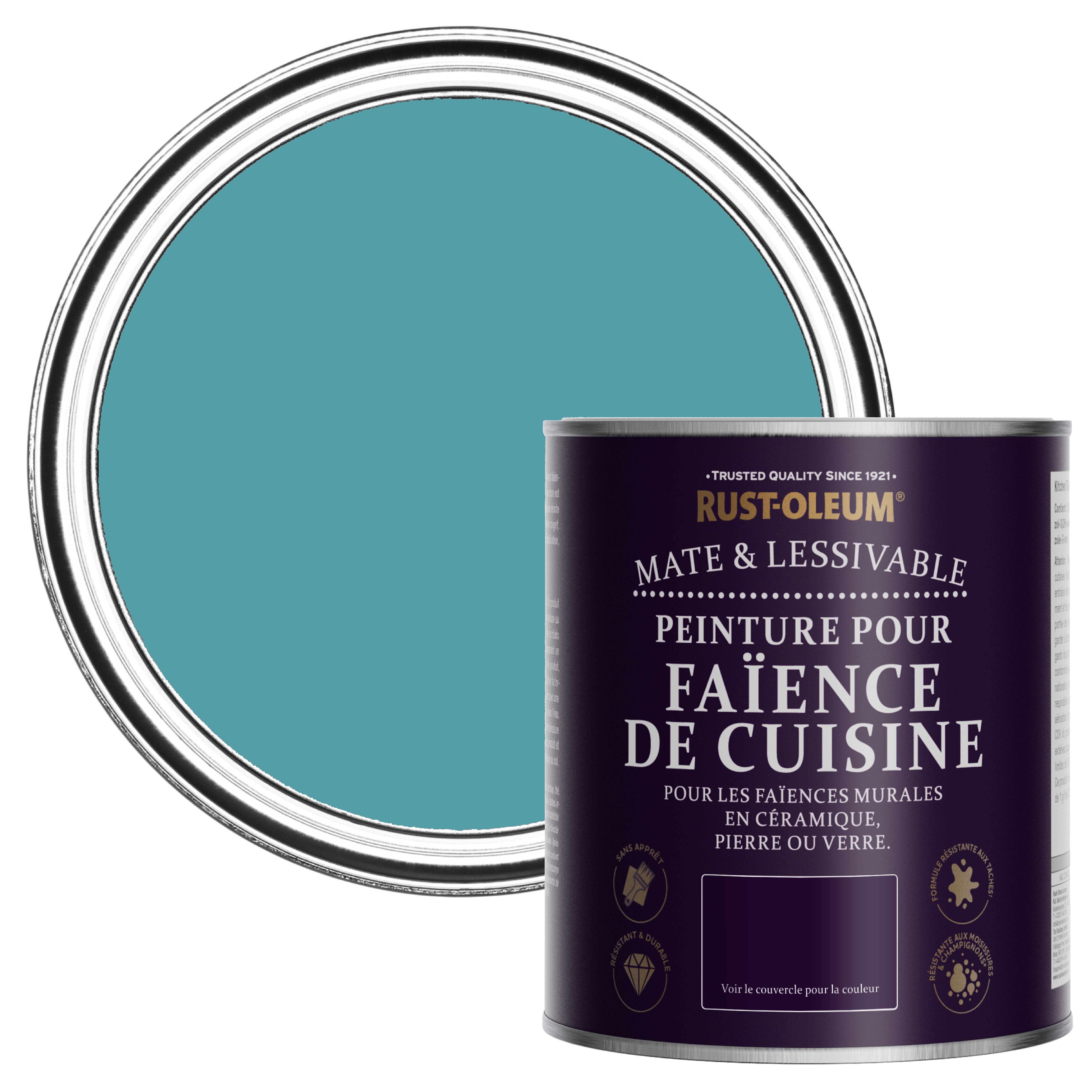 Rust-Oleum Peinture Bleue pour Faïence de Cuisine, Mat - Pétrole 750ml ...
