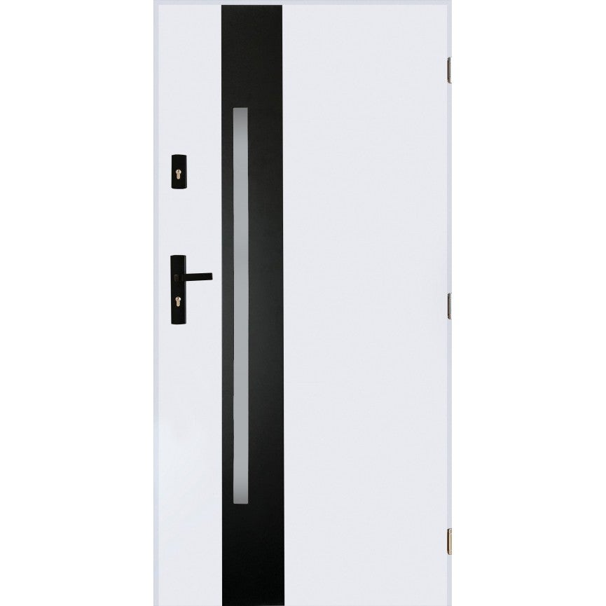 Puerta delantera de acero inoxidable CANCUN 90 cm Blanco - Pomo y ...