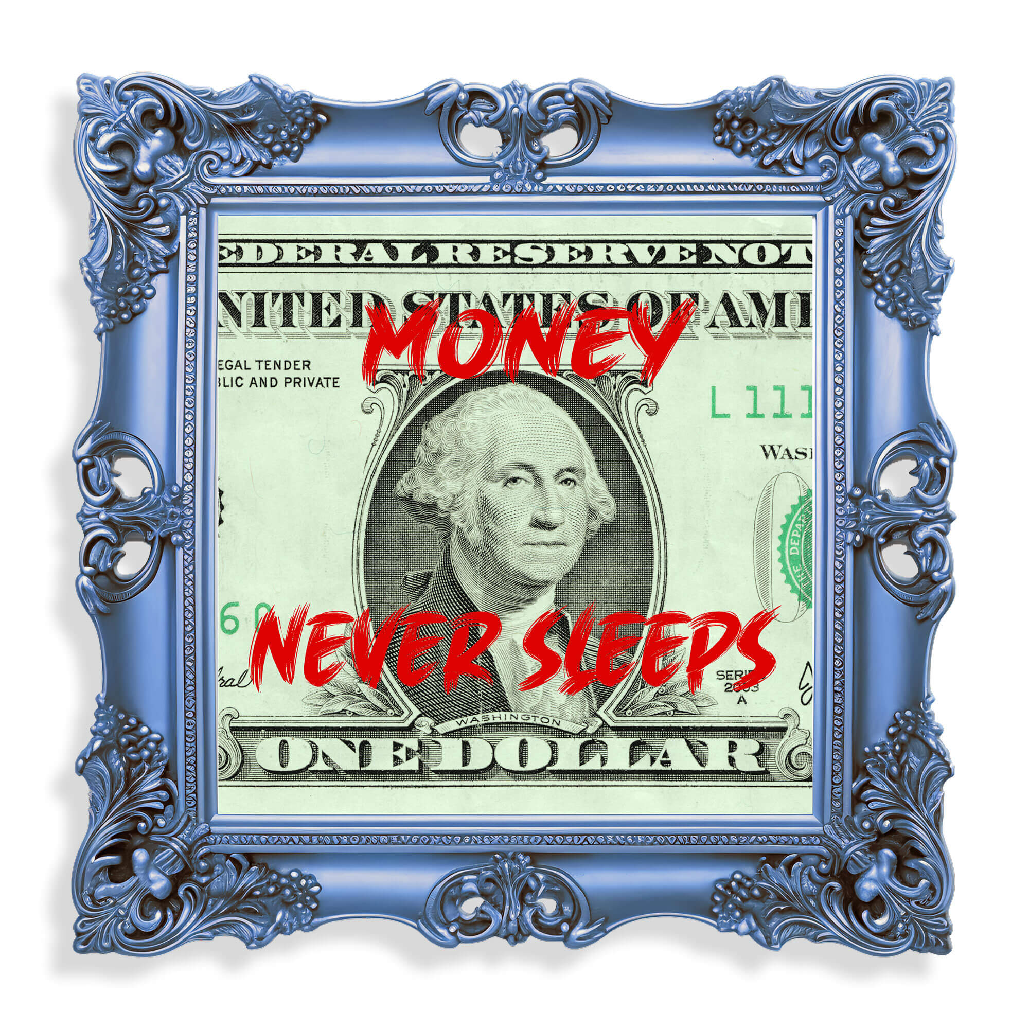 ADM - Tableau moulé Money Never Sleeps sur baroque | Leroy Merlin