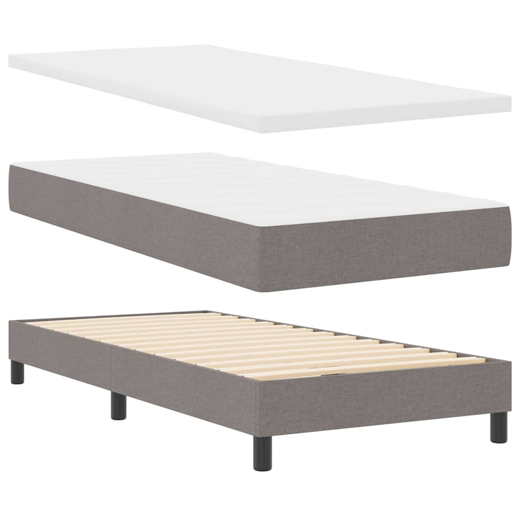 Lit simple | Lit Adulte| Lit boxspring avec matelas Taupe 100 x 200 cm ...