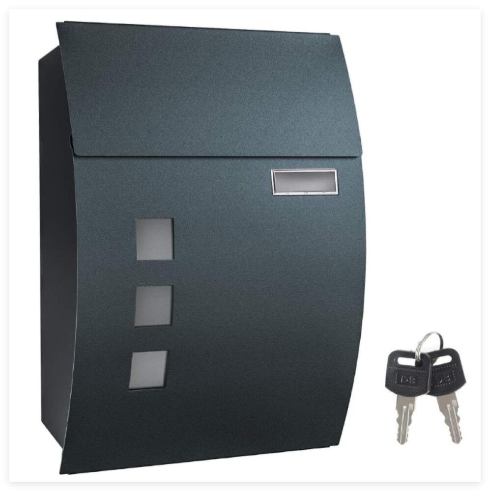 Buzón de pared con ventana, placa para nombre, 2 llaves, fácil de ...