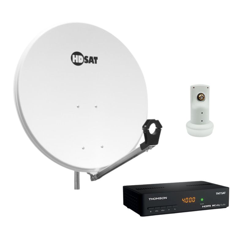 Pack HDSAT Parabole satellite acier 80cm + Décodeur Satellite HD TNTSAT ...