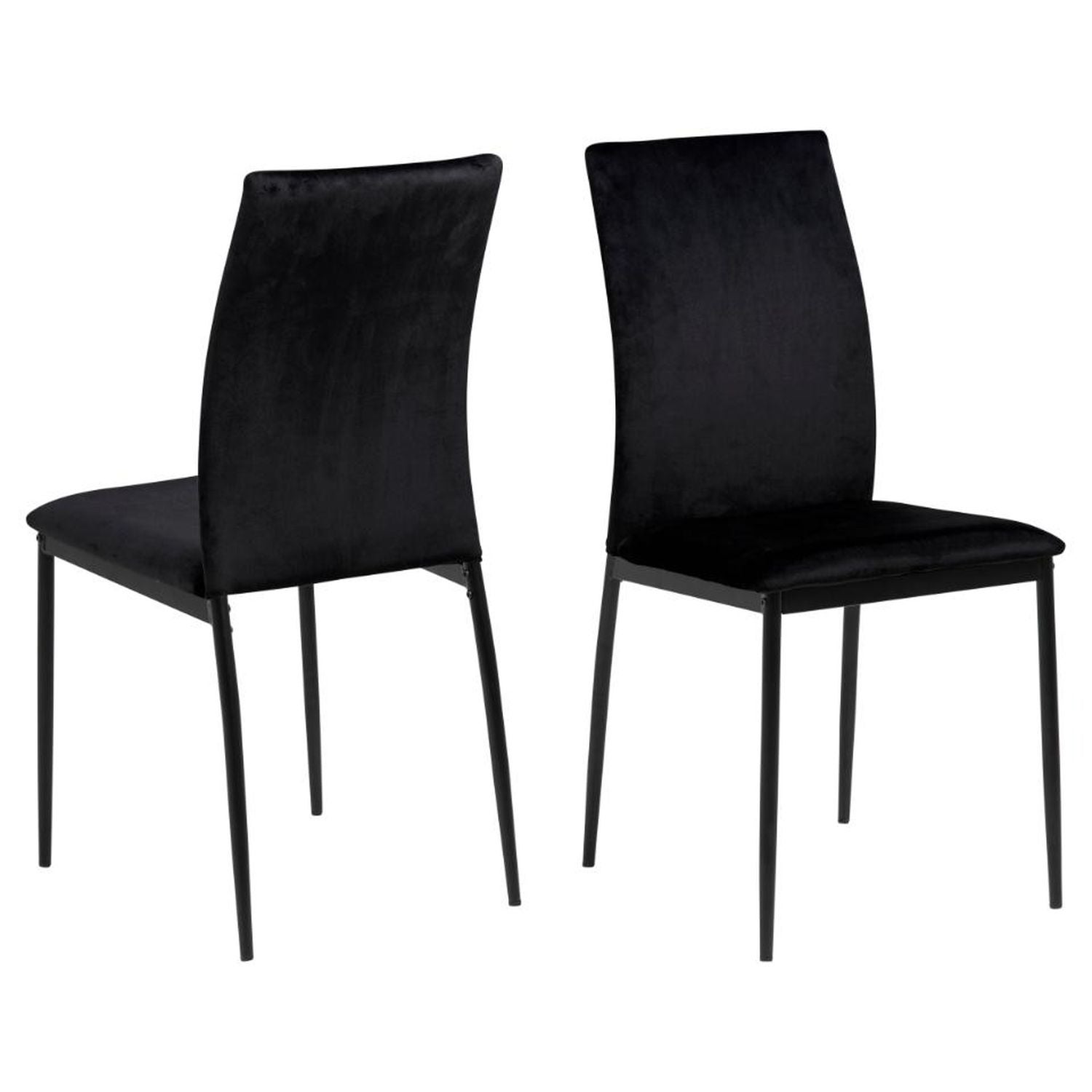 Lot de 4 chaises de salle à manger tissu Dublin MIDENA - Noir | Leroy ...