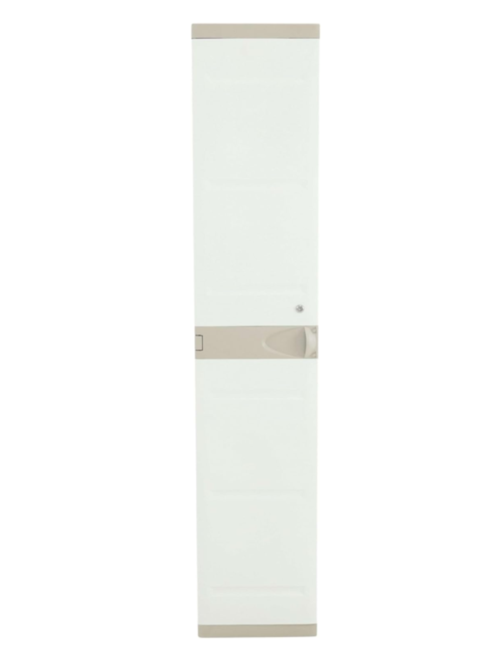 Taquilla de plástico color beige con llave, colgador, 2 baldas ...