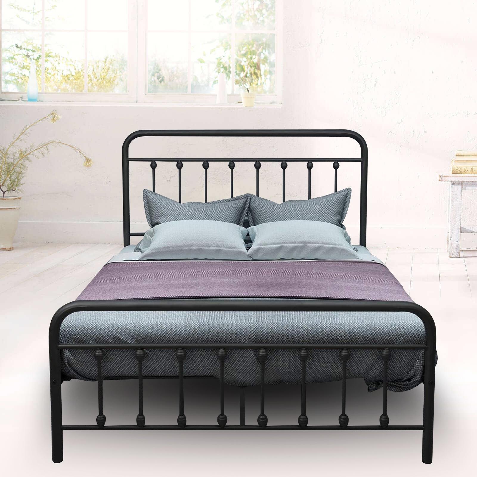Lit simple 90x190 cm, lit 90x190 cm, cadre de lit 90x190 en métal noir ...