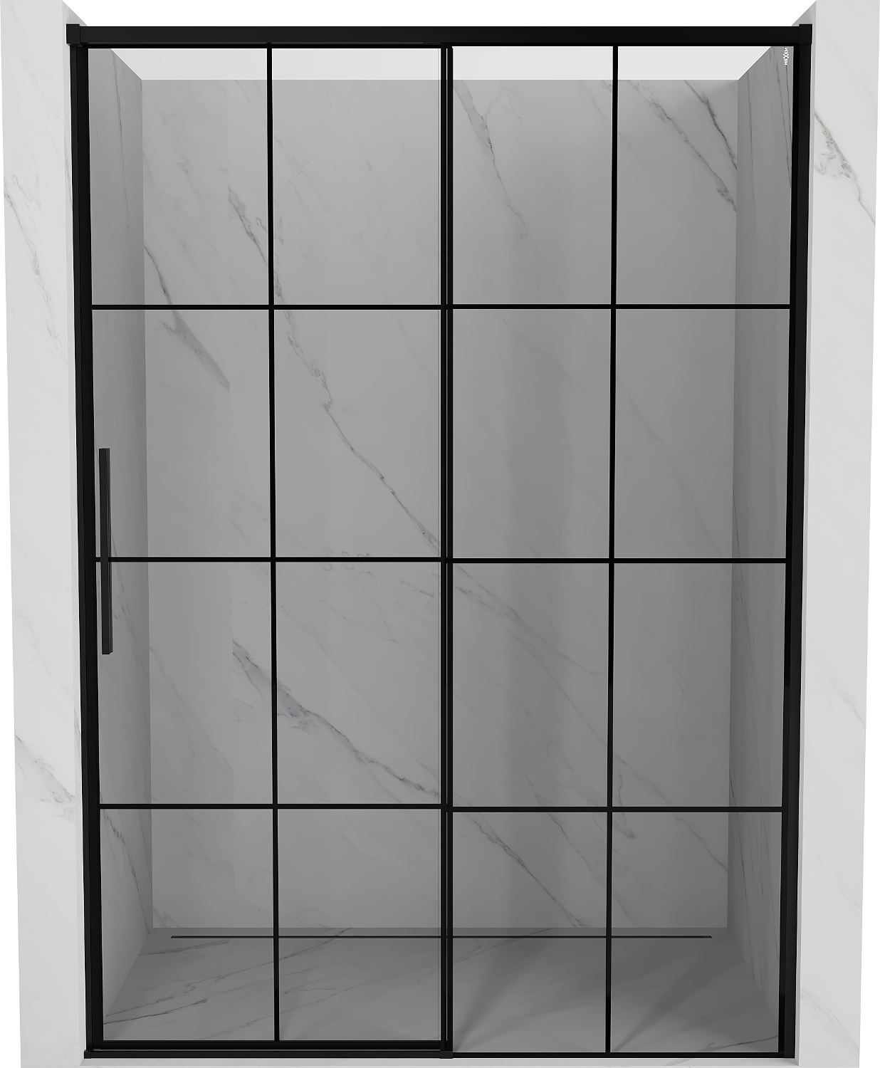 Mexen Rox puertas de ducha correderas derecha 150 cm, rejilla negra, negro - 8C2-150-000-70-77-P ...