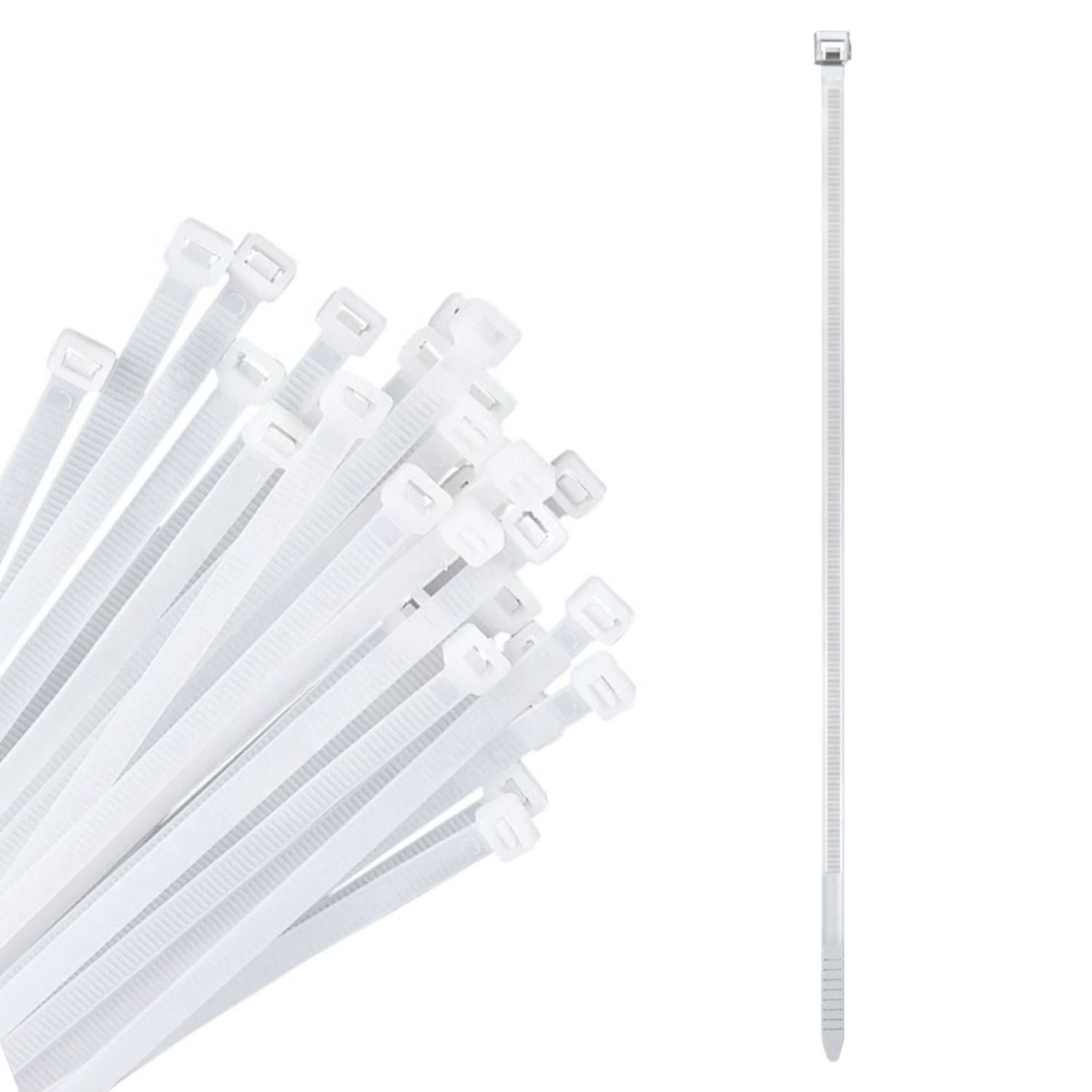 Attaches de câble en nylon blanc pour câblage polyvalent 100 pcs. - 2 ...