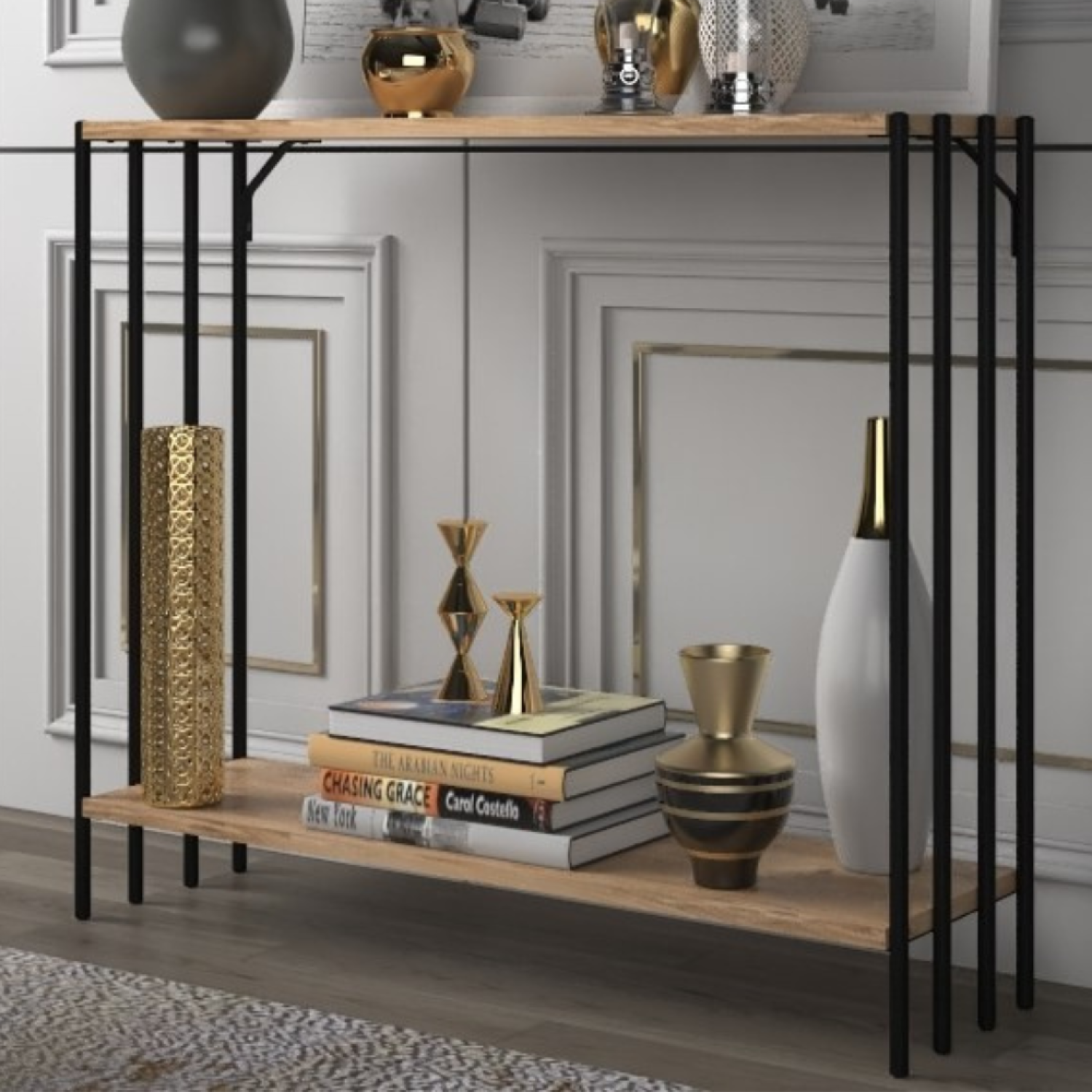 Console industrielle avec étagères PITEA | Leroy Merlin