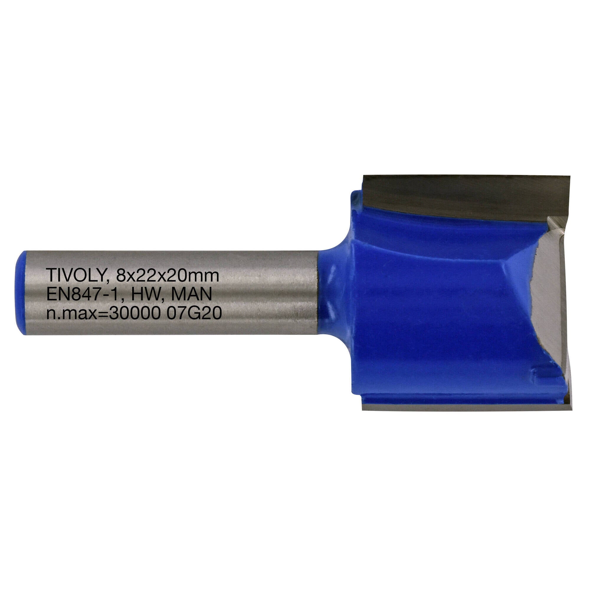 Tivoly • Fraise de Défonceuse à Rainurer Droit • Ø22mm • 2 Lames en Carbure • Tige Ø8mm • Pour ...