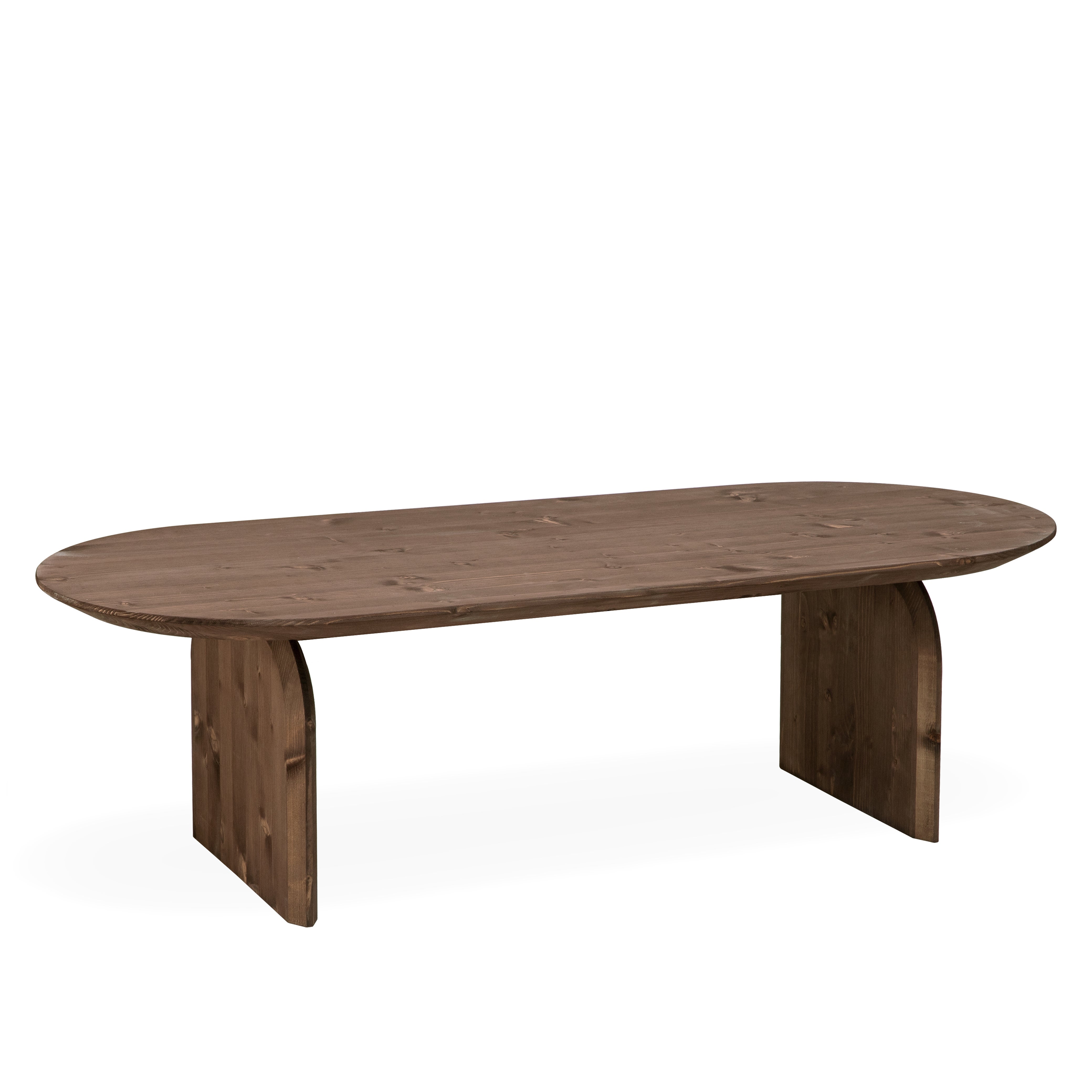 Table basse ovale en bois de sapin Decowood, couleur noyer, dimensions ...