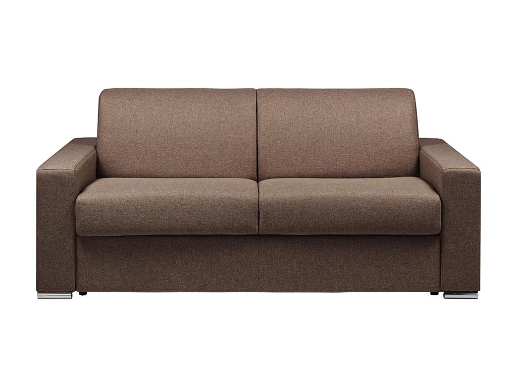 Canapé 3 places convertible express en tissu marron - Couchage 140 cm ...