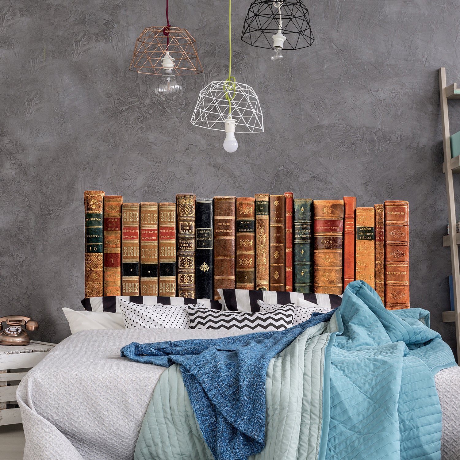 Sticker décoratif pour tête de lit, série de livre anciens reliés en ...