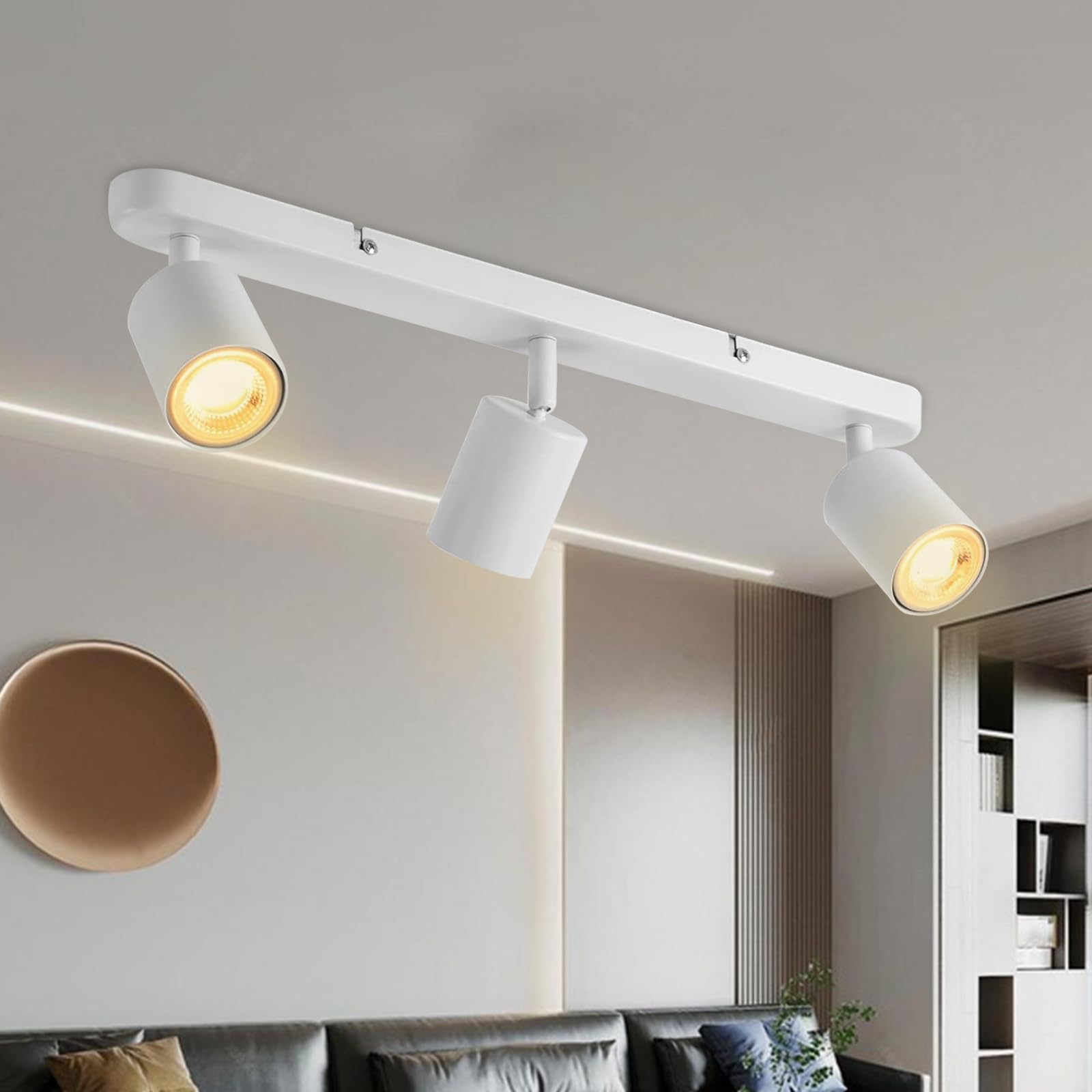 Plafonnier LED, 3 spots orientables - Spot GU10 - Plafonnier moderne ...
