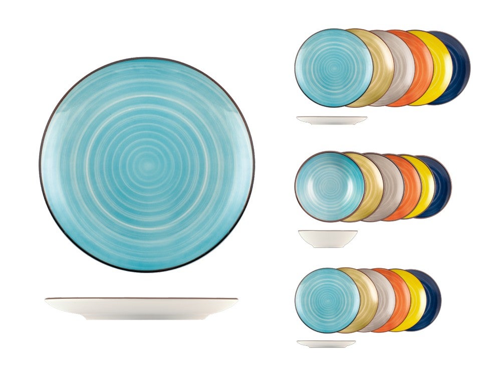 VAJILLA 18 PZAS STONEWARE SURTIDA MARCA H&H | Leroy Merlin