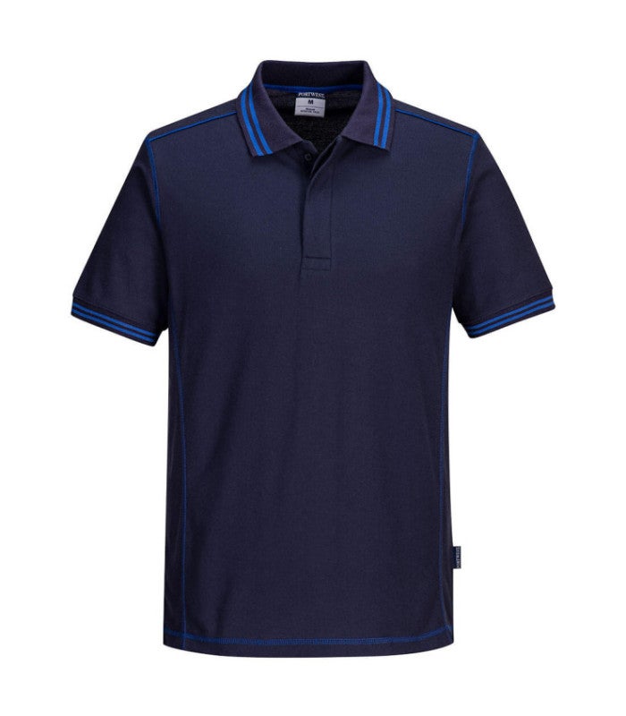 Portwest - Polo de travail bicolore ESSENTIEL - Bleu Marine / Bleu Roi ...