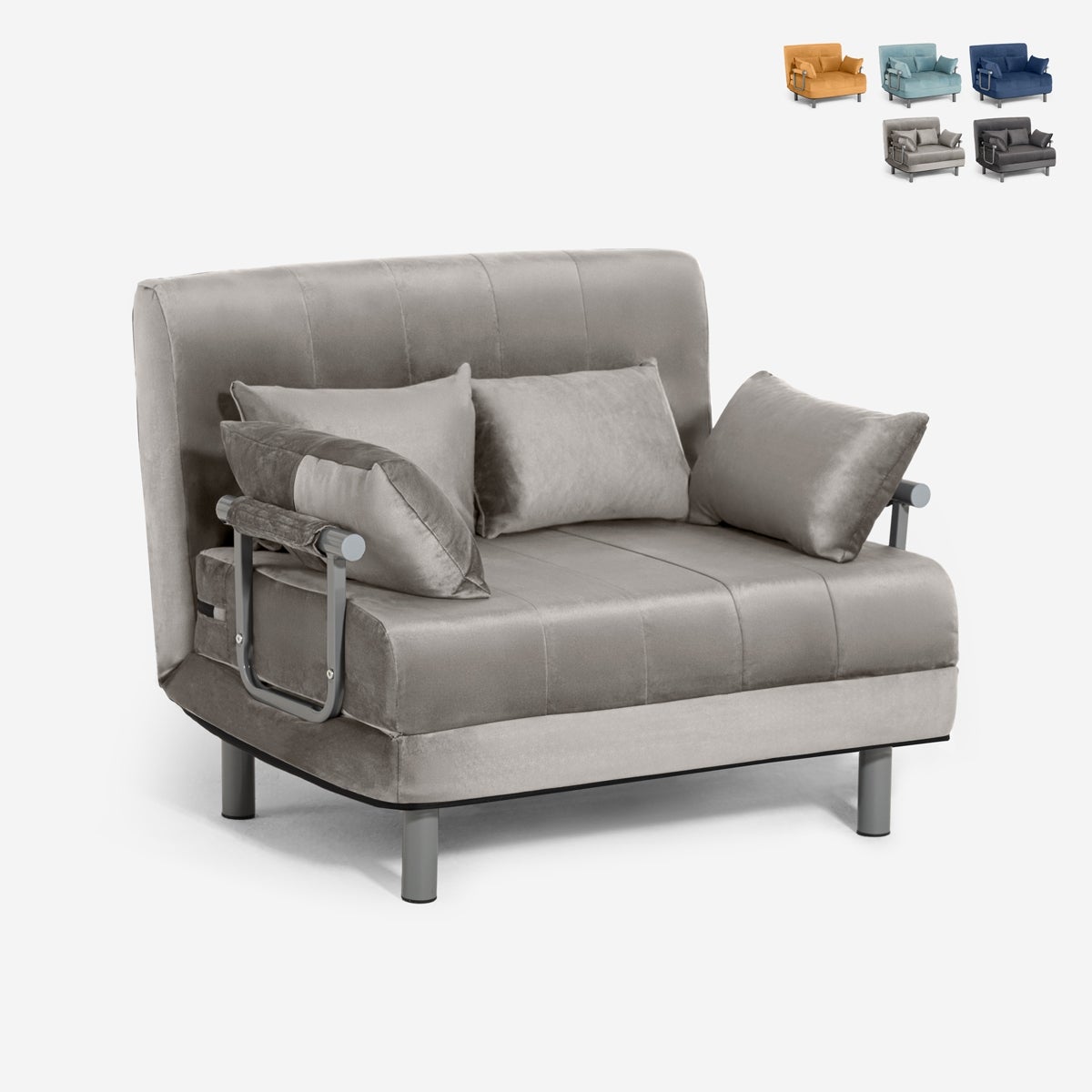 Sillón cama plegable compacto de terciopelo Deborah Twin Lux | Leroy Merlin