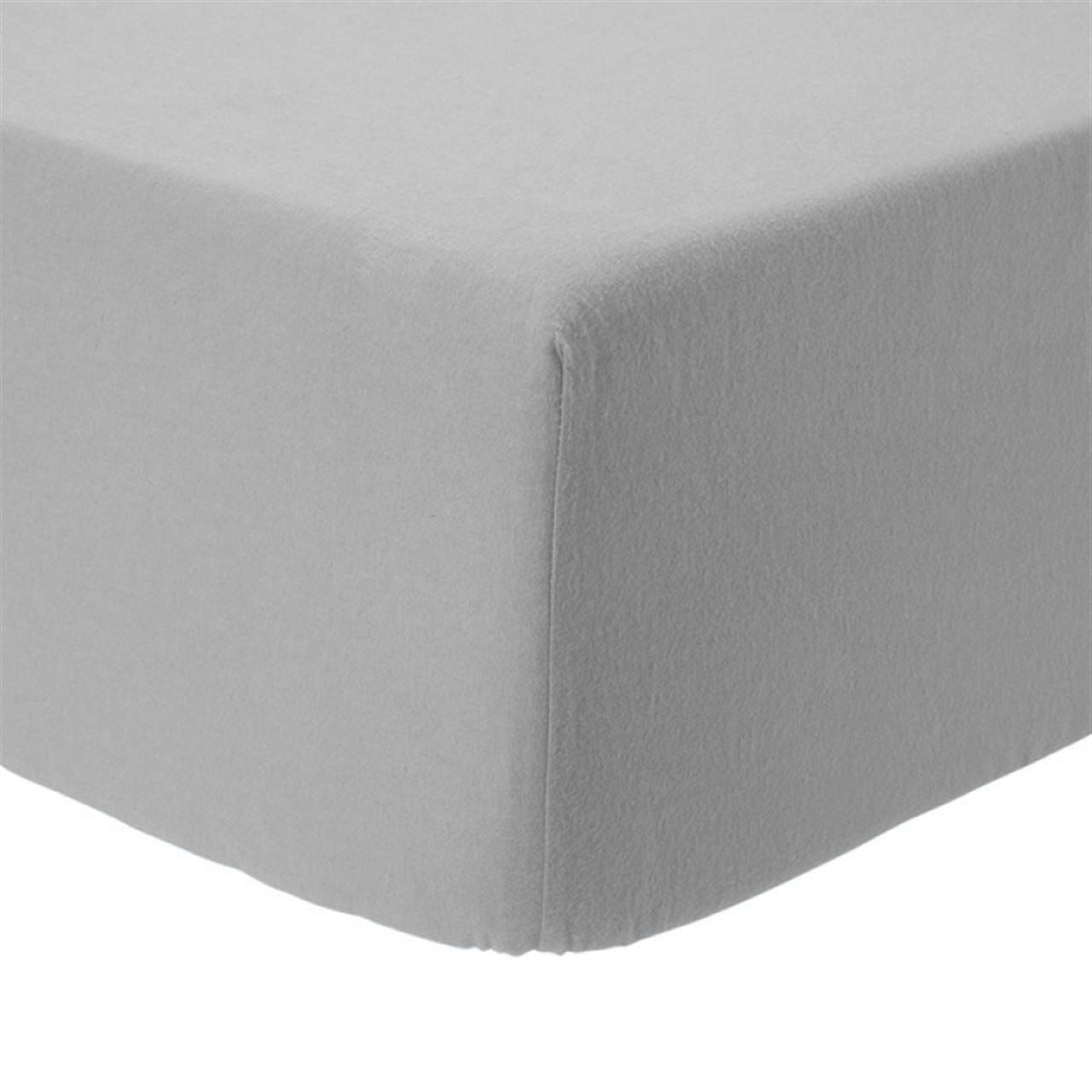 Lenzuolo con angoli in flanella liscia. Grigio 120x200 | Leroy Merlin