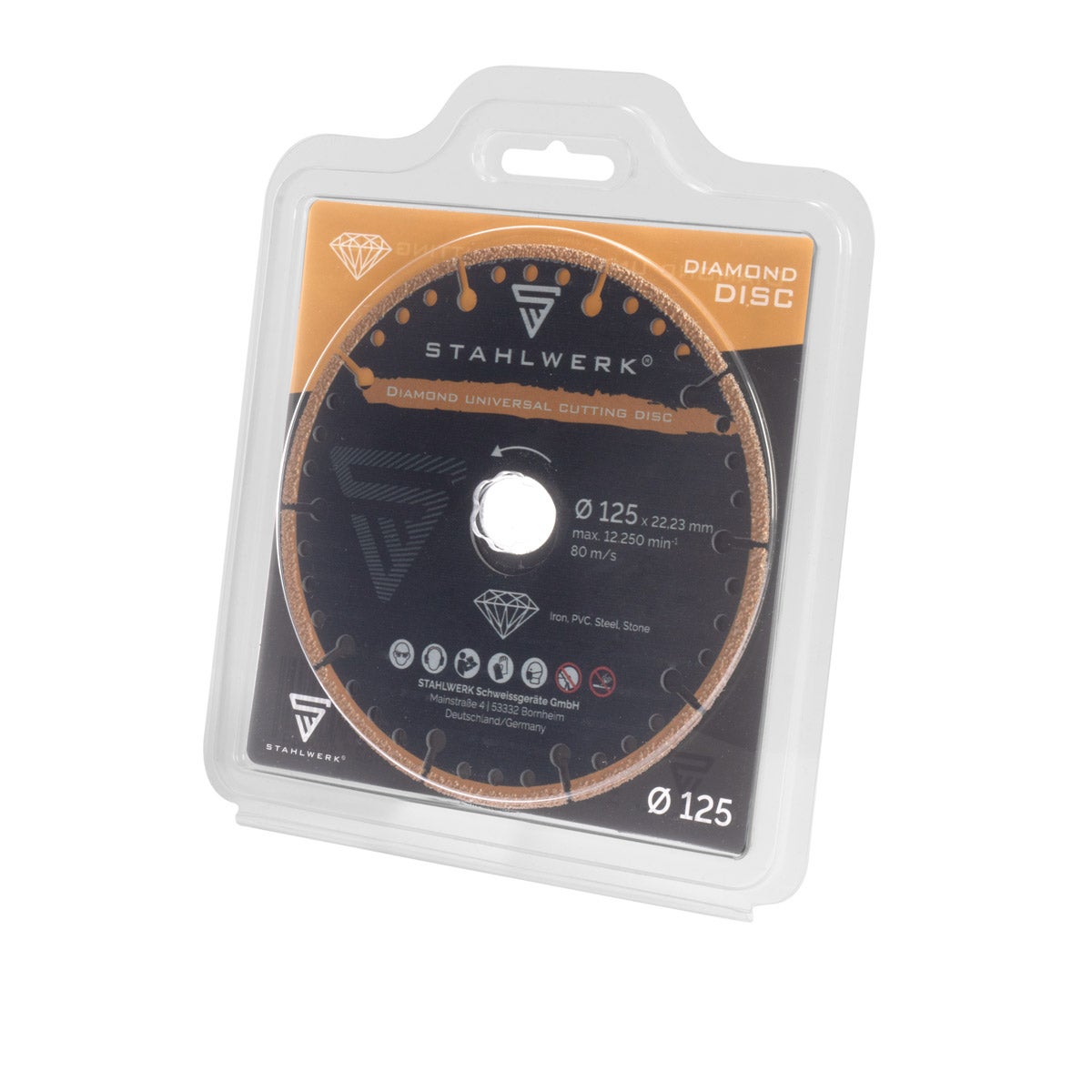 STAHLWERK Disque à tronçonner diamanté universel 125 x 22,23 mm Fer ...