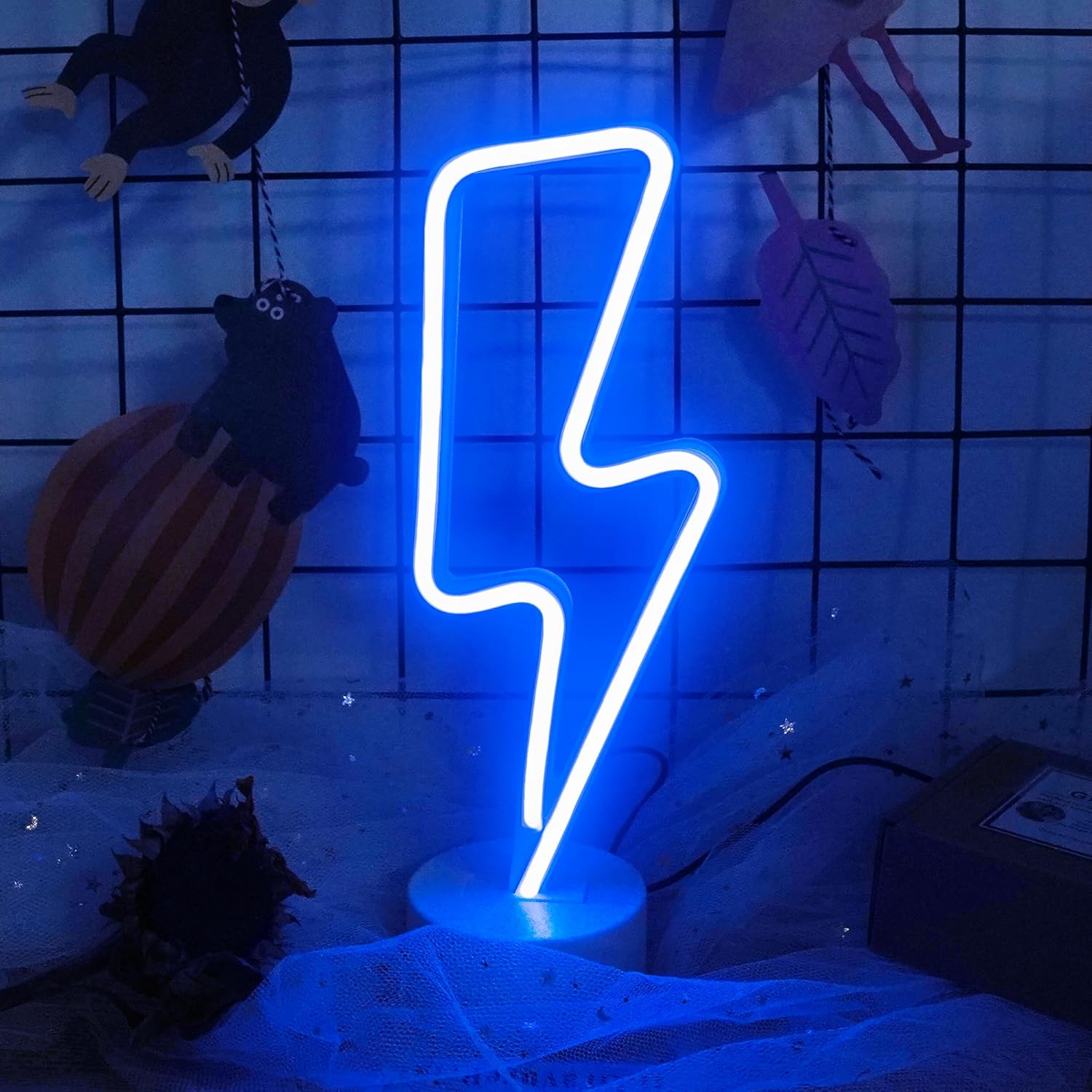 Lumières néon, éclairage LED en forme d'éclair, éclairage décoratif ...