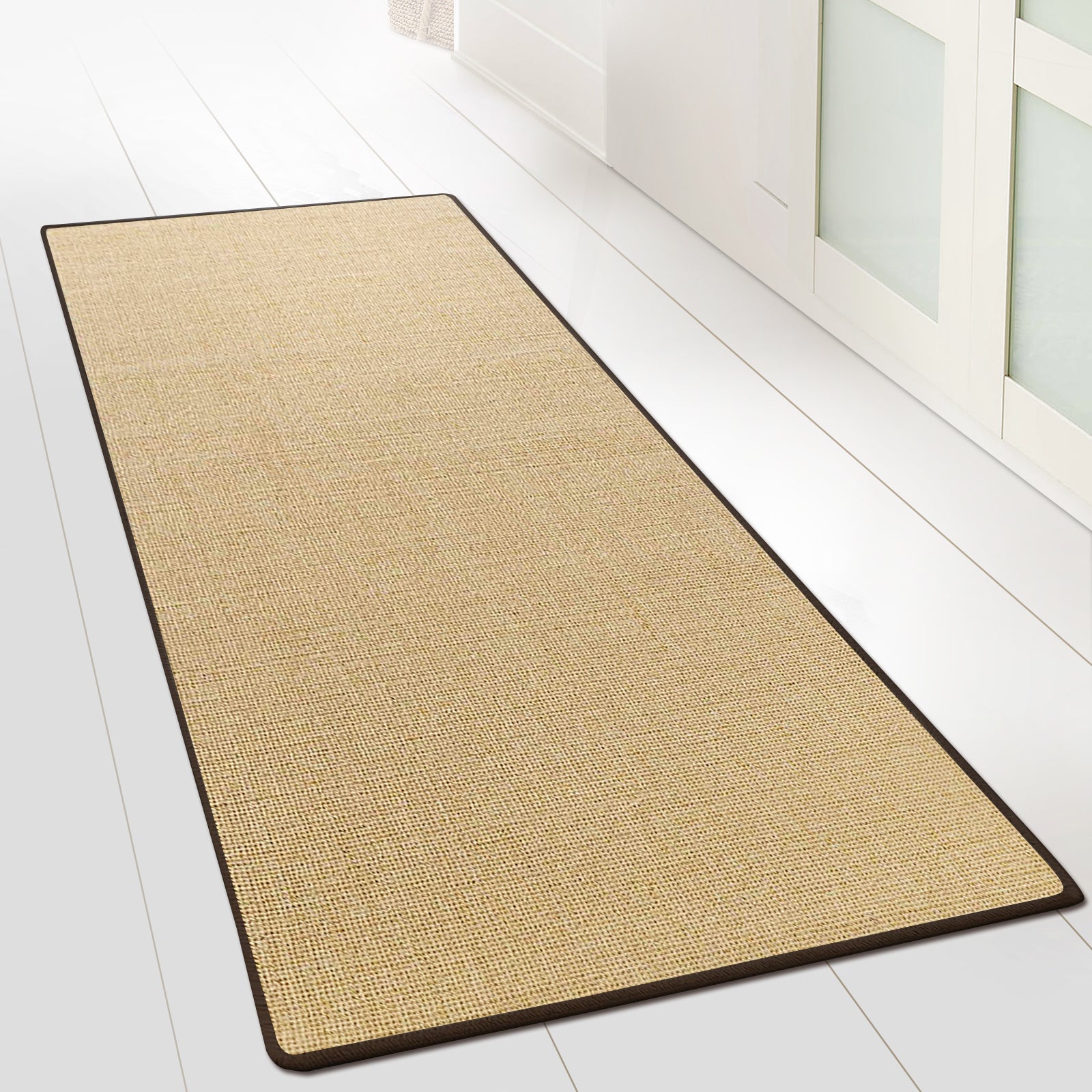 KARAT >Tapis de couloir Salvador Nature Marron foncé 50 x 200 cm ...