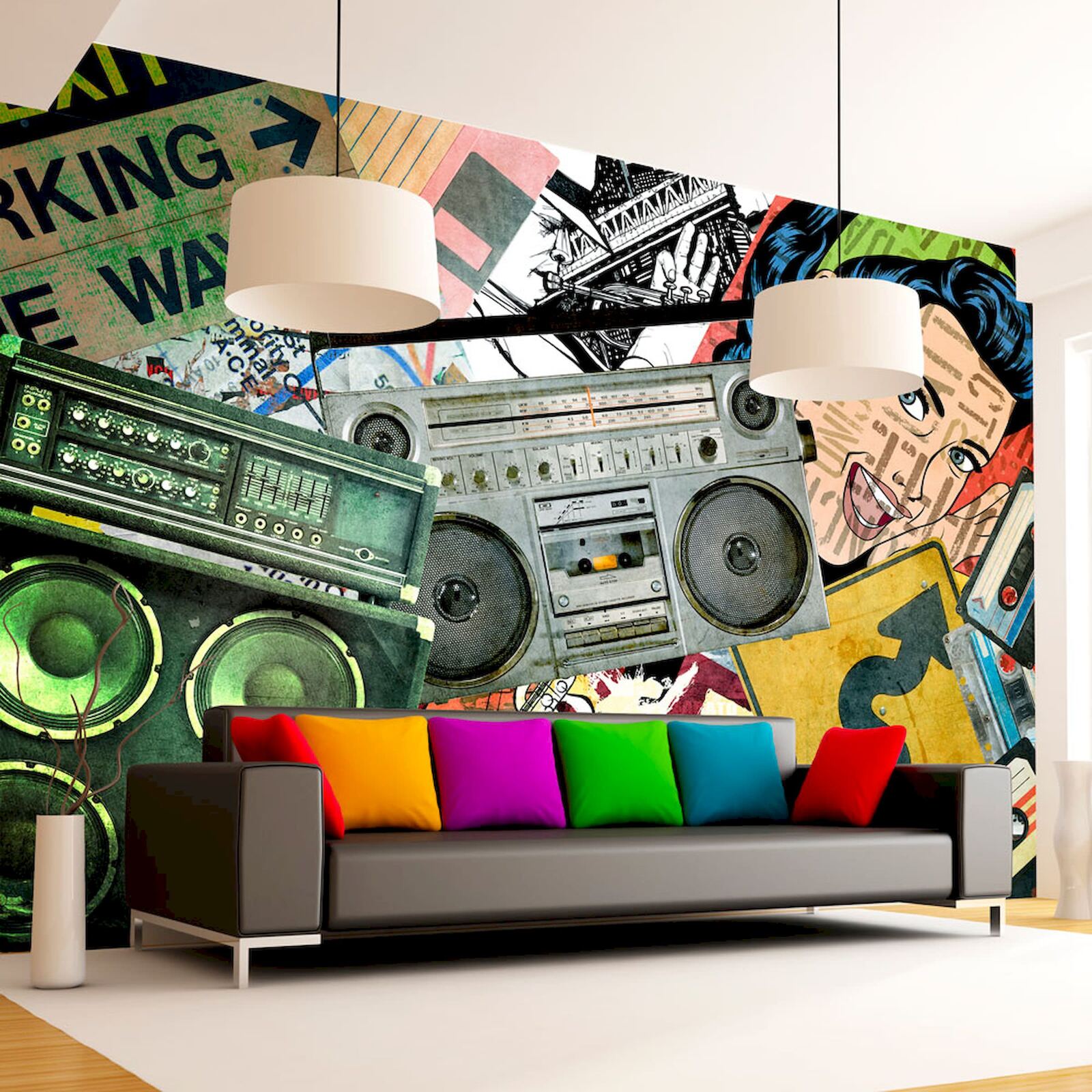 Papier peint adhésif de graffiti - 343 x 245 cm | Leroy Merlin