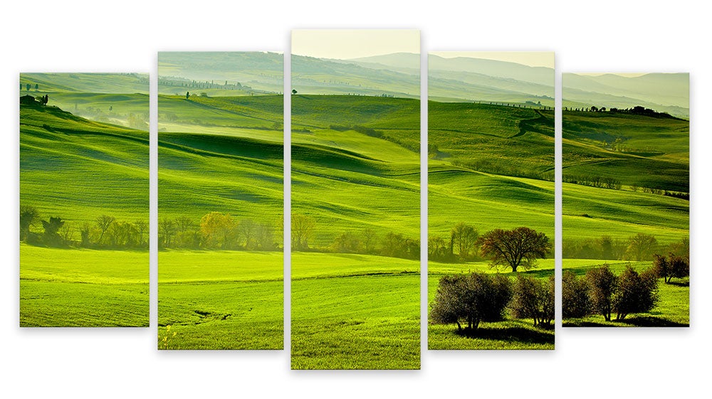 Tableau 5 parties Tableau photo toscane val d' orcia - 150x80 cm ...