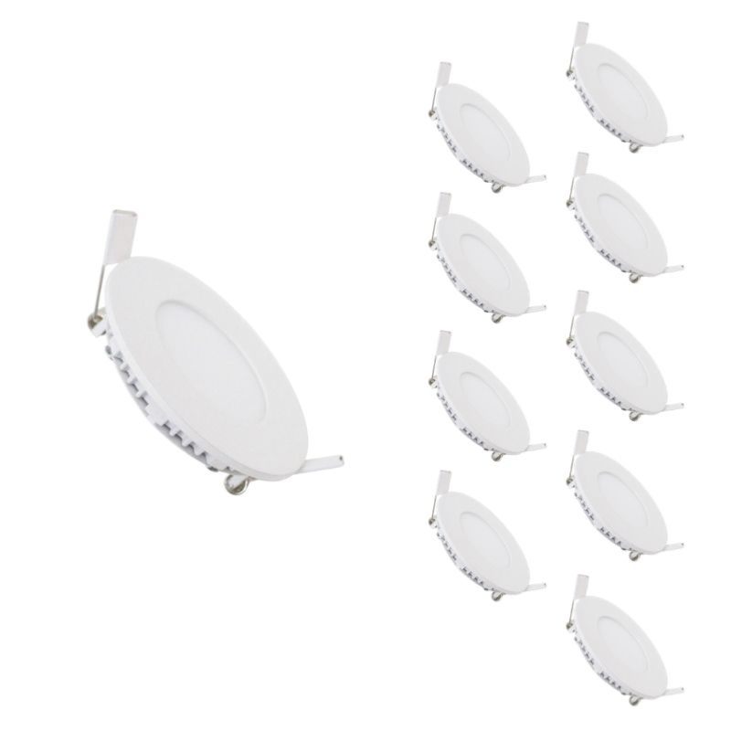 Foco empotrable LED redondo BLANCO 3W (Pack de 10) - Blanco cálido 2300K - 3500K - SILAMP ...