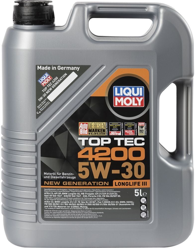 Huile moteur, 5W30, TOP TEC 4200, longlife, 5l - Liqui Moly | Leroy Merlin