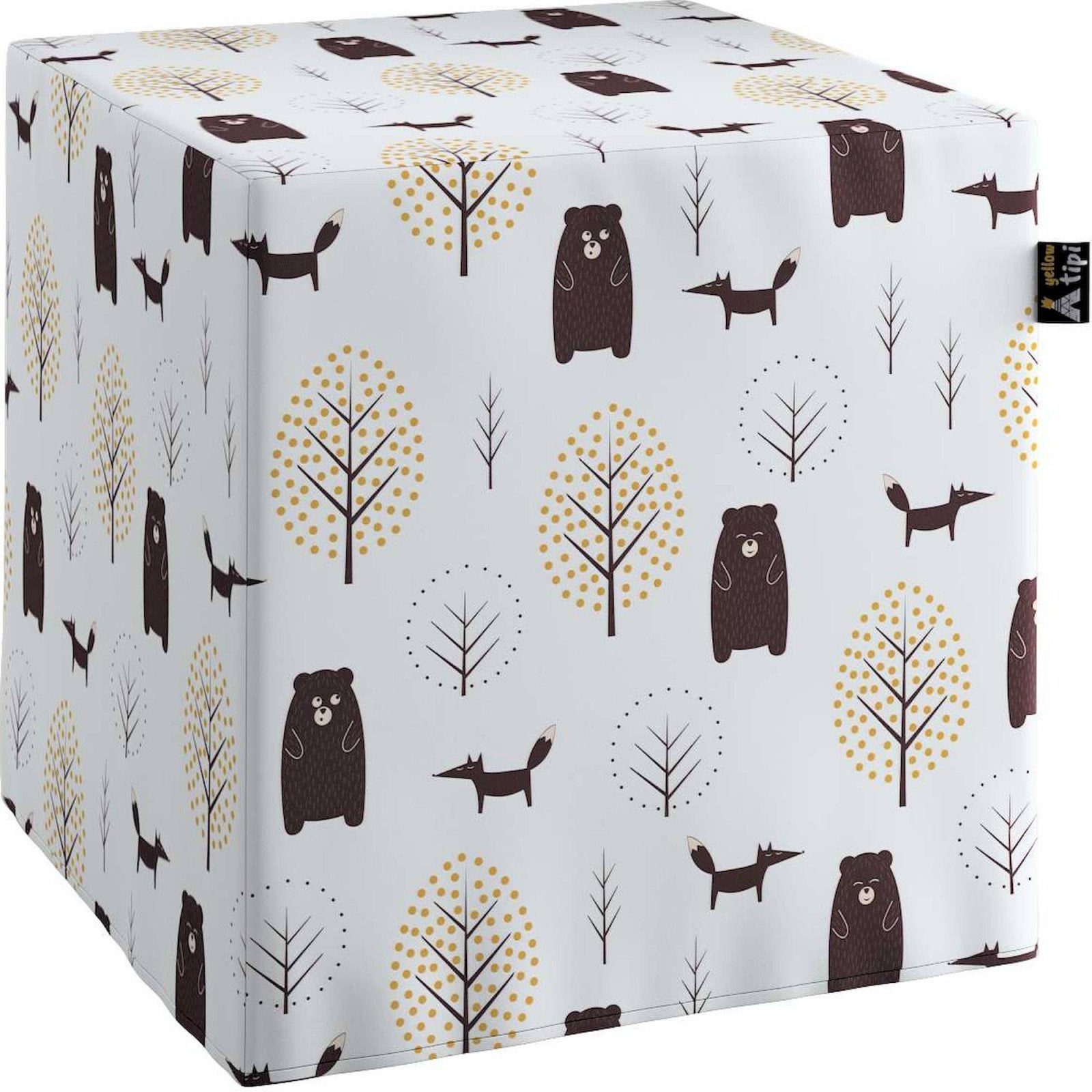 Pouf cube Magic 40 x 40 x 40 cm Blanc, Marron | Leroy Merlin