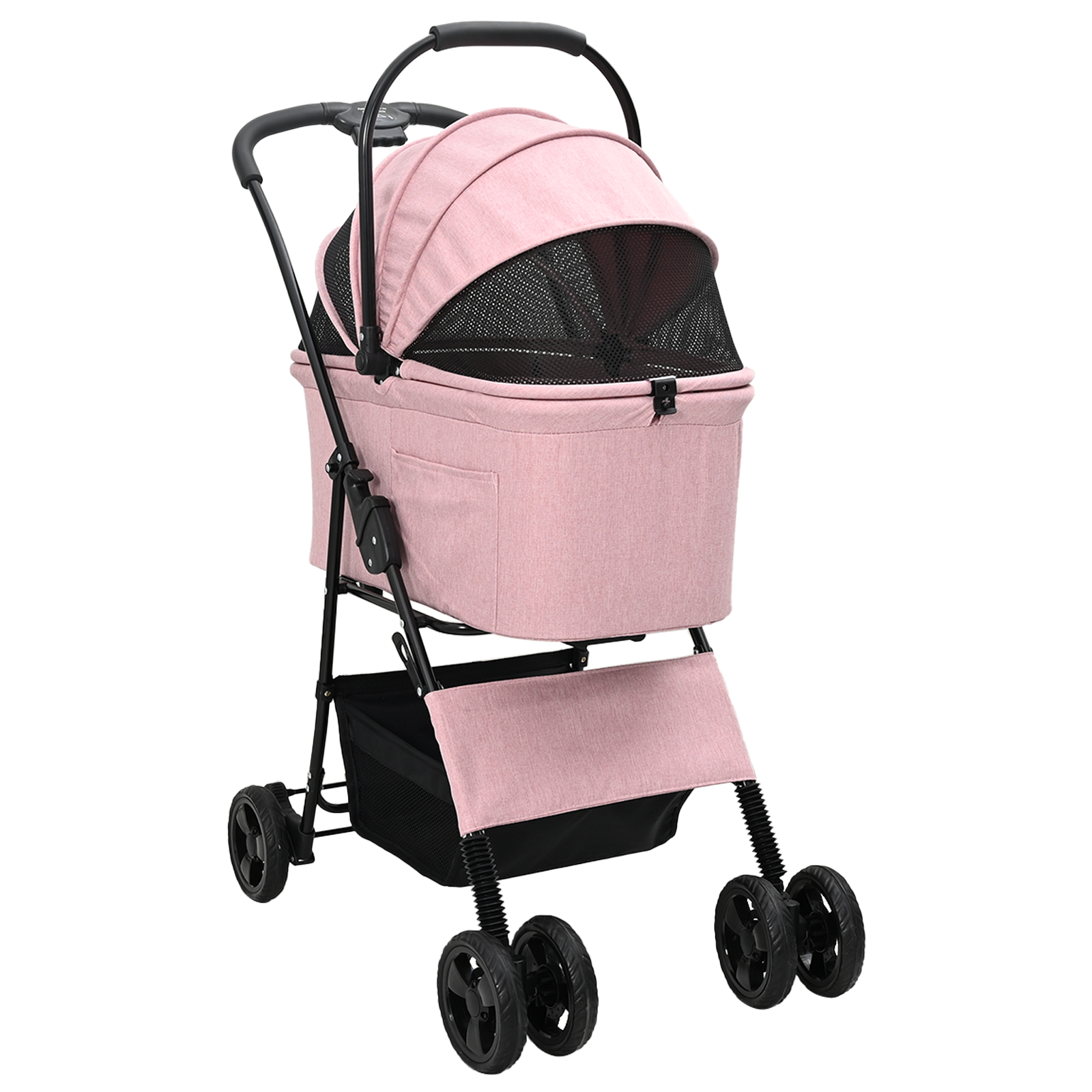 Poussette Pliante pour Animaux Réglable Rose 81 x 47 x 99 cm vidaXL ...
