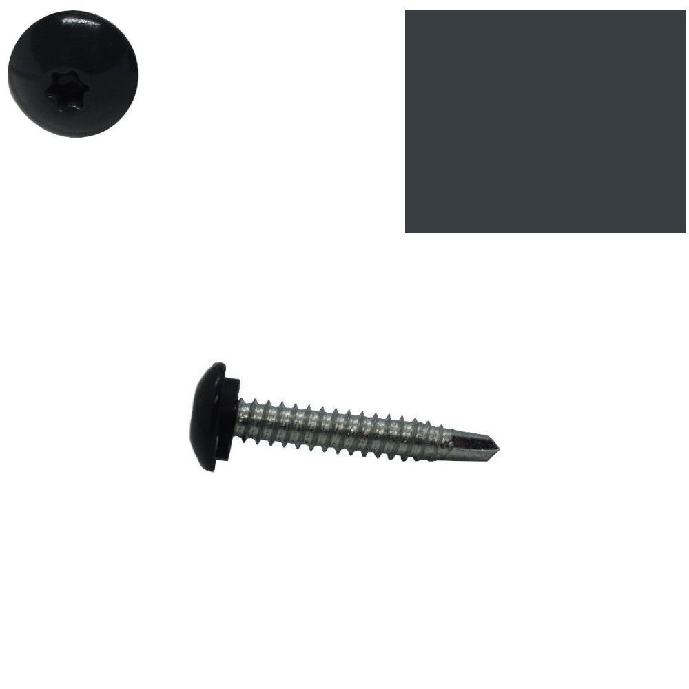 Vis autoperceuses 4,8x20 mm RAL 7016 Gris Anthracite avec rondelle ...