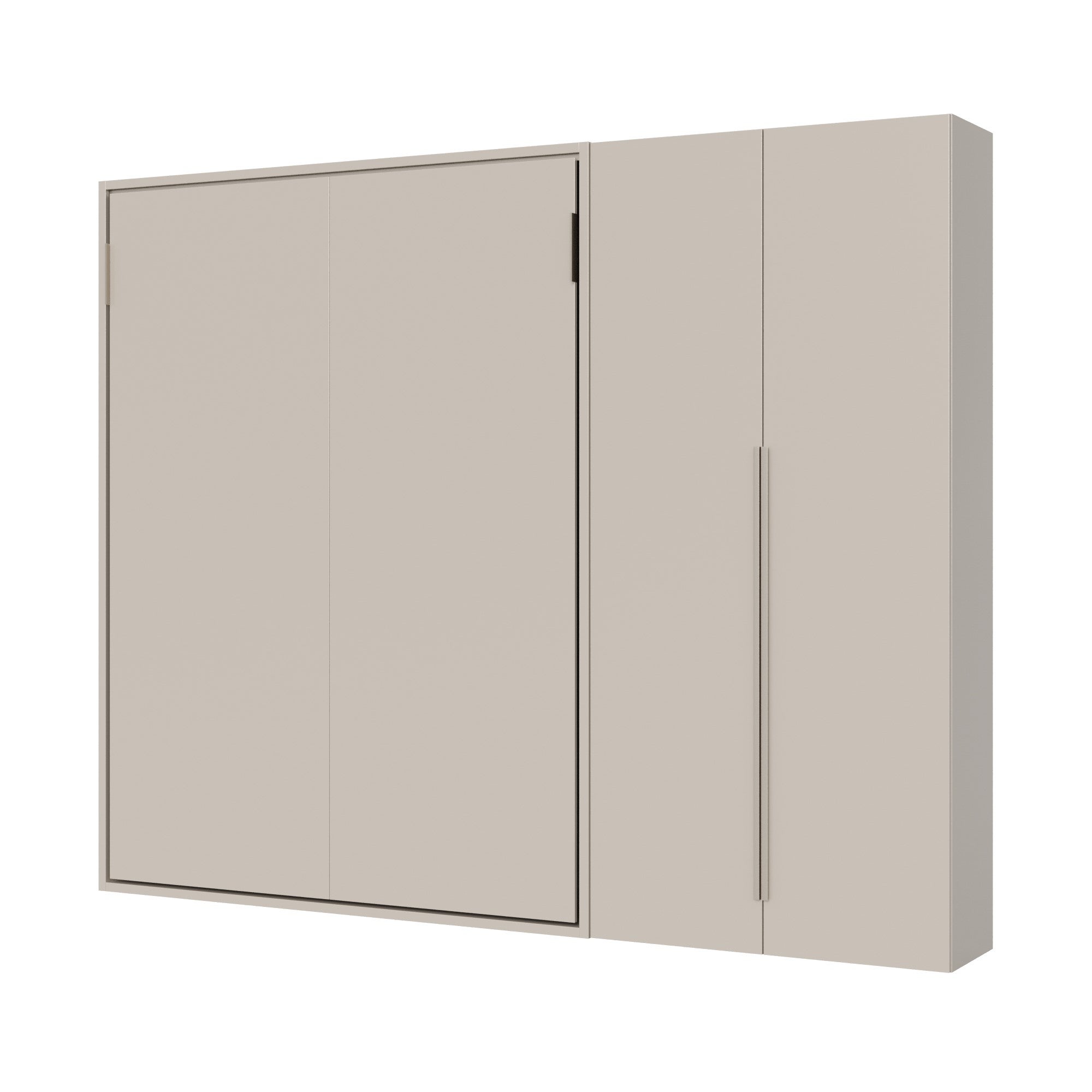 Lit double escamotable vertical Versia 160 avec armoire droite Argilla ...
