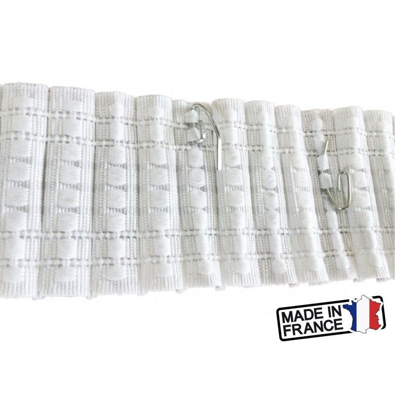 Ruflette Multipoche à Plis 75 mm Coloris - Blanc | Leroy Merlin