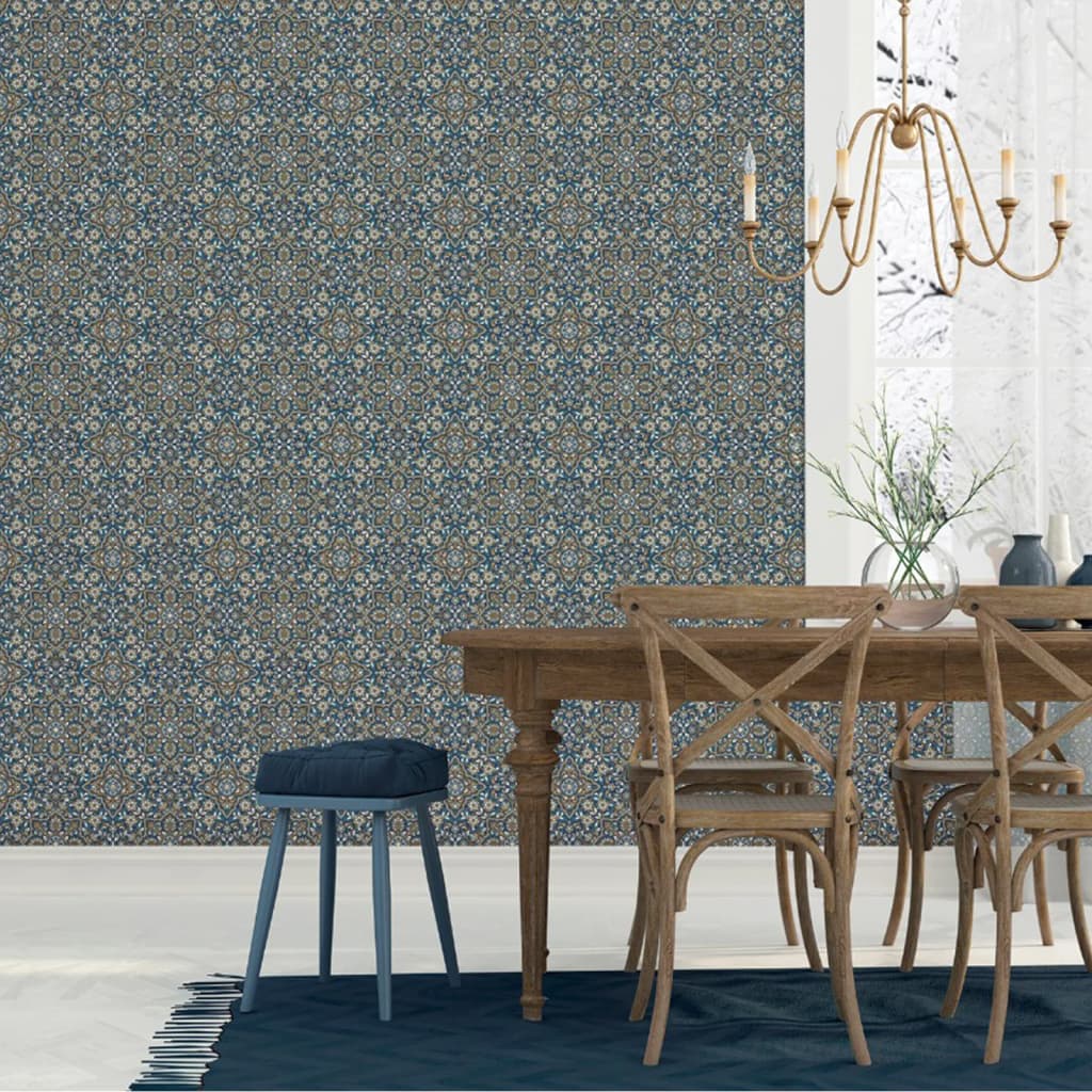 Maison Exclusive - Papier peint Homestyle Portugese Tiles marron et ...