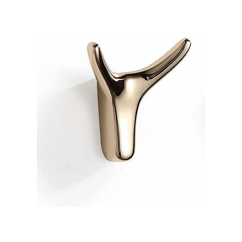 Lot de 1 crochet muraux adhésifs dorés en forme de corne pour salle de ...