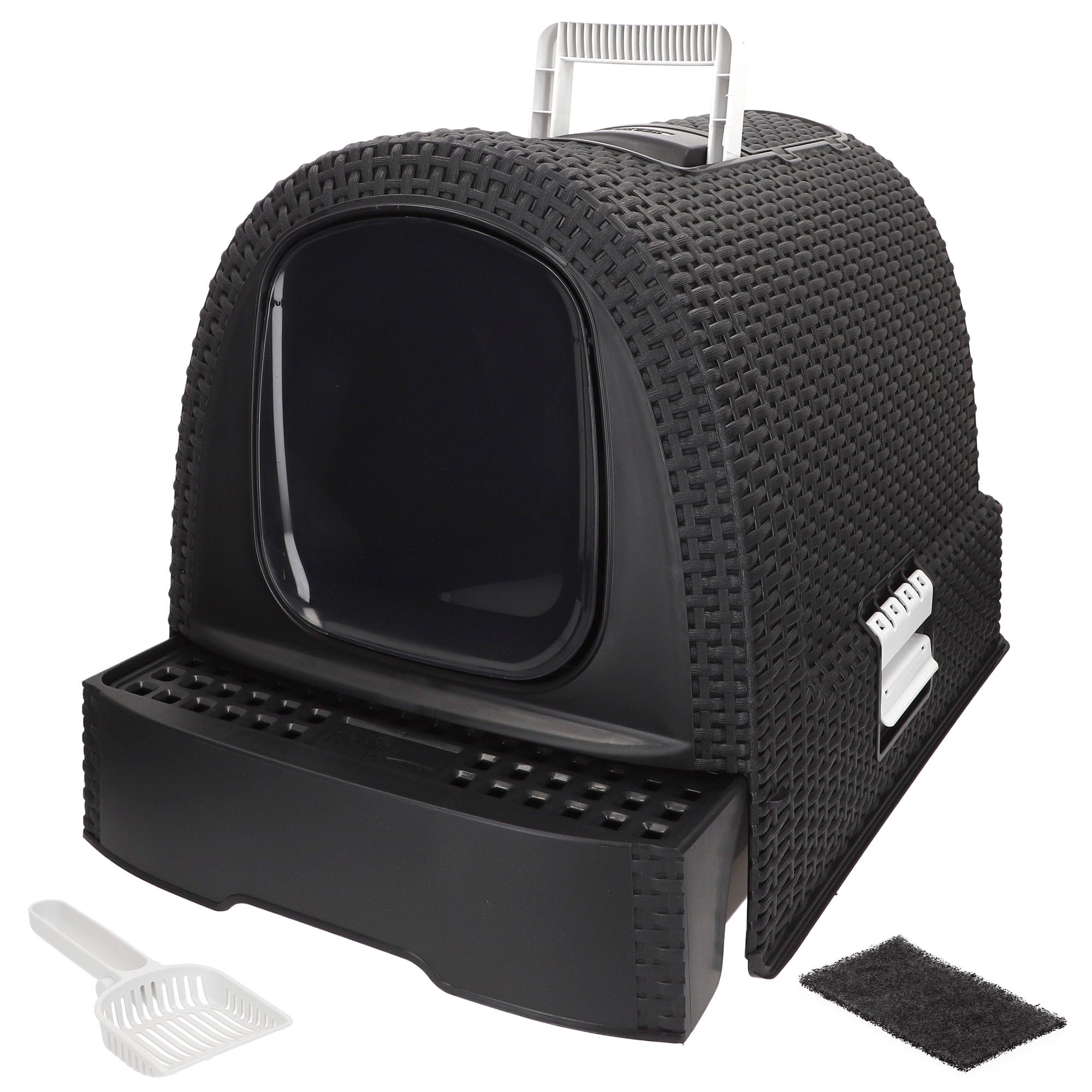 Bac à litière pour chats 51x38,5x39,5 cm Anthracite Curver | Leroy Merlin