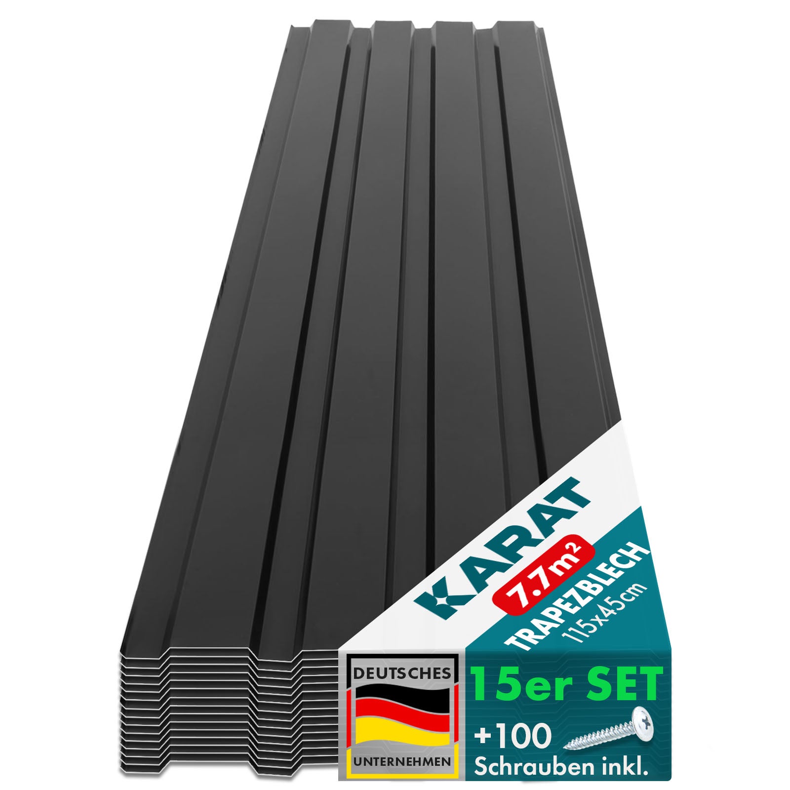 X 15 lastre trapezoidali Lastra con viti, spessore 0,25 mm, 115 x 45 cm ...