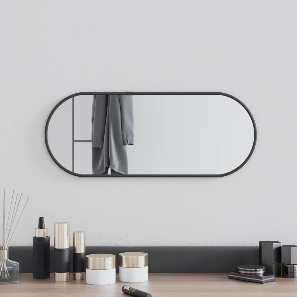 Miroir mural Noir 50x20 cm Ovale vidaXL | Leroy Merlin