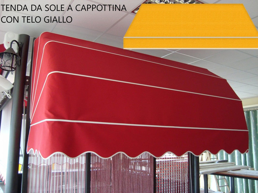 Toldo Parasol 5 Rayos, Lona PVC Amarilla, Anchura 3 x Proyección 1,40 ...