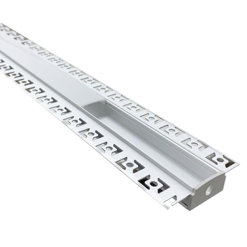 Perfil de aluminio empotrable para tira de LED de doble cubierta blanca ...
