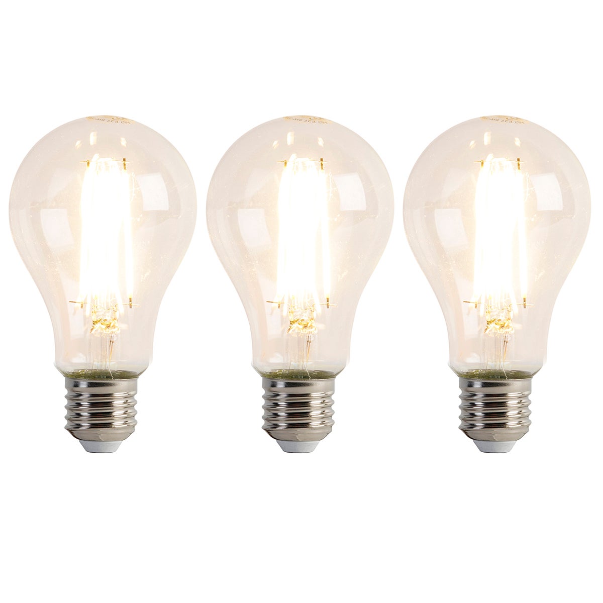 Lot de 3 ampoules LED E27 A67 transparentes 8W 1055 lm 2700K | Leroy Merlin