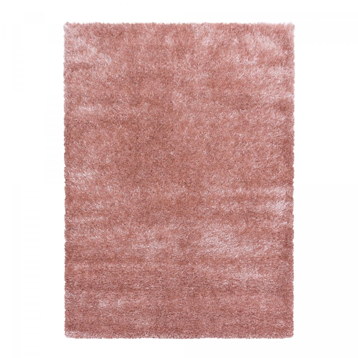 Tappeto Shaggy a pelo lungo 140x200 rettangolo intrecciato rosa ...