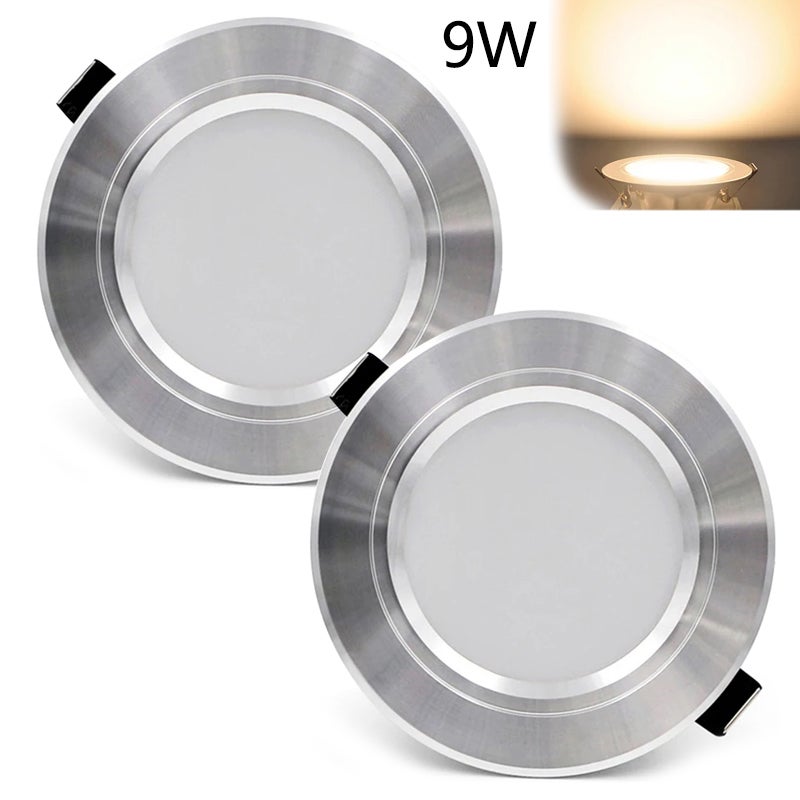 Lot de 2 Plafonniers Encastrables LED, Downlights LED Encastrables 9W ...