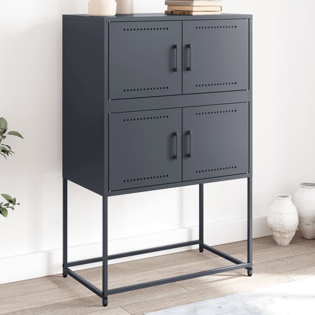 Maison Exclusive Aparador De Acero Gris Antracita 685x385x107 Cm
