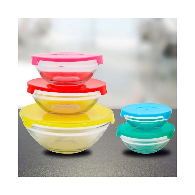 Set de 5 recipientes de cristal con 5 tapaderas Thulos. | Leroy Merlin