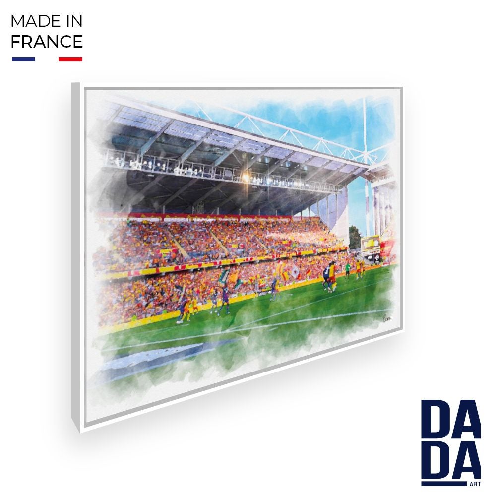 Tableau Stade de Lens / 45x60cm / Cadre Blanc / Fabriqué en France ...