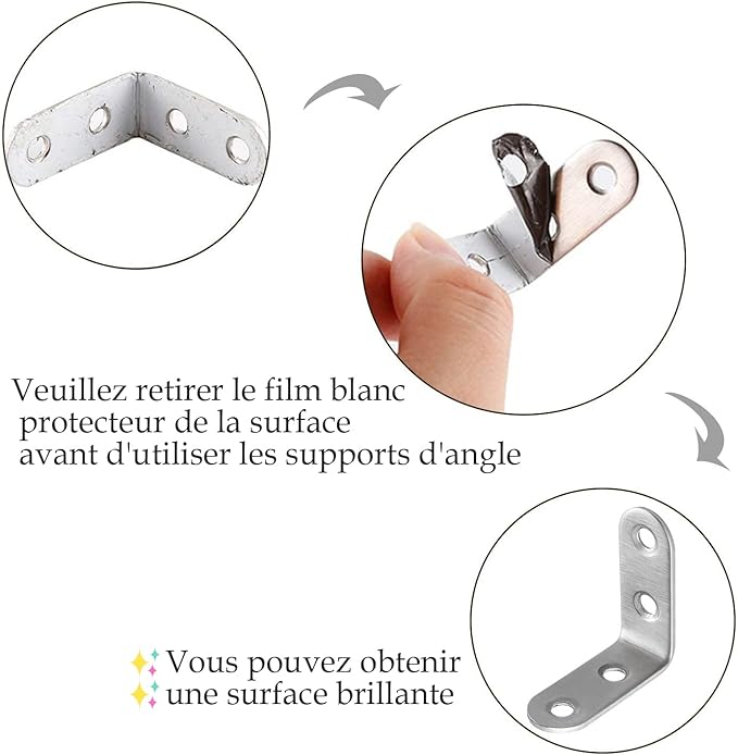ASelected 12pcs Équerre de Fixation Inox 40x40mm, Renforts d'Angle pour ...