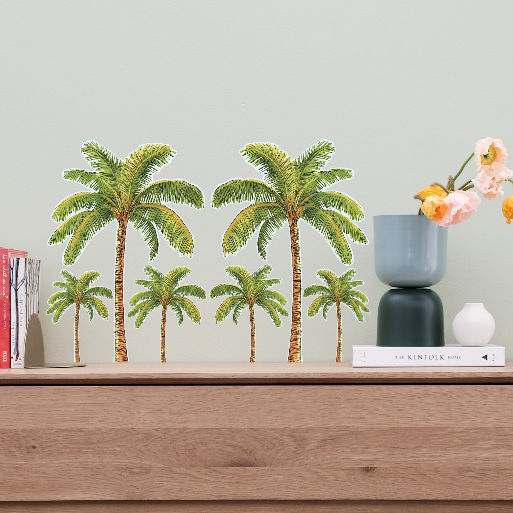 Sticker décoratif, palmiers, tropical, exotique, arbre, plage, 68 cm X ...